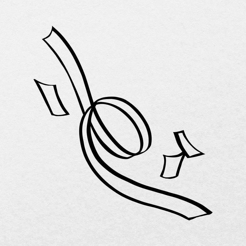 Party design element, black ribbon | Free PSD - rawpixel