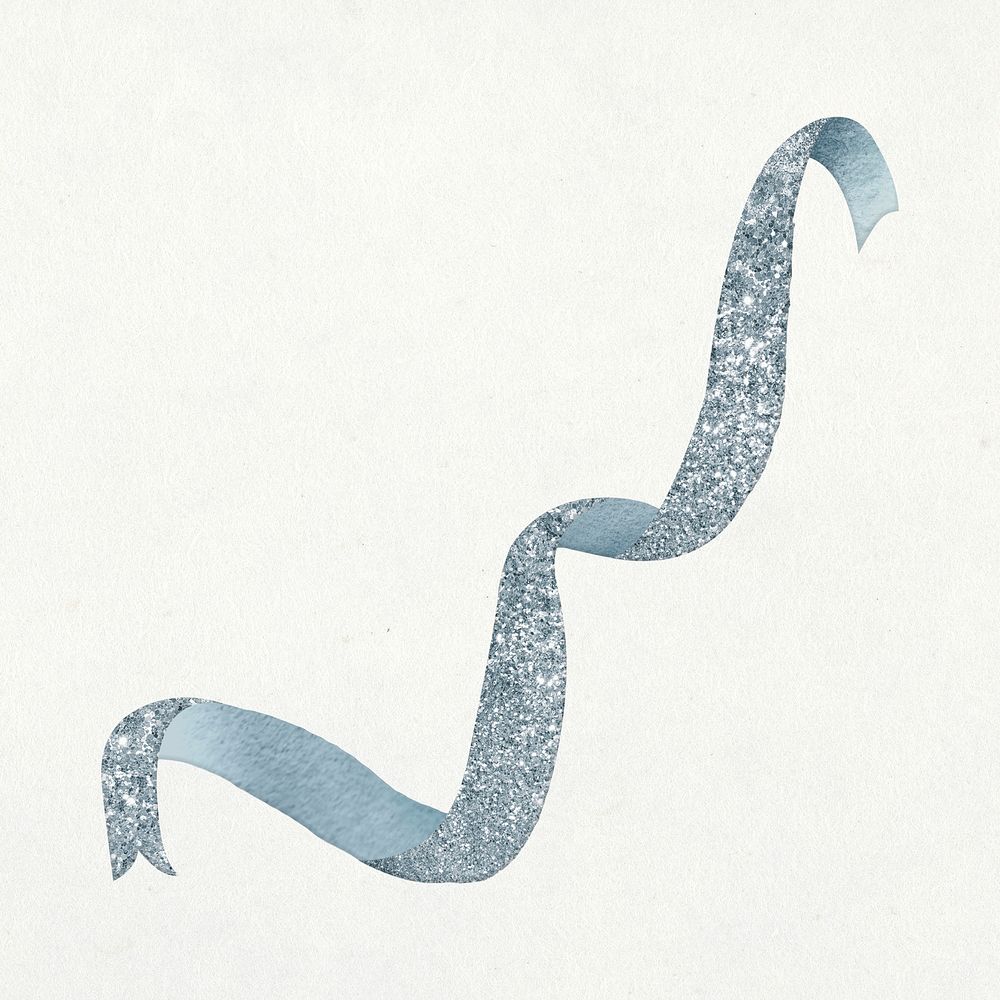 Ribbon clipart, gray glitter design | Premium PSD - rawpixel