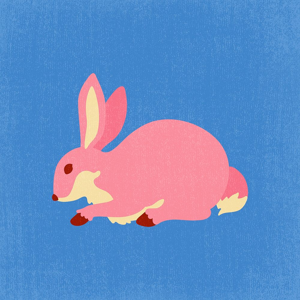 Pink rabbit clipart, cute animal | Free Photo - rawpixel