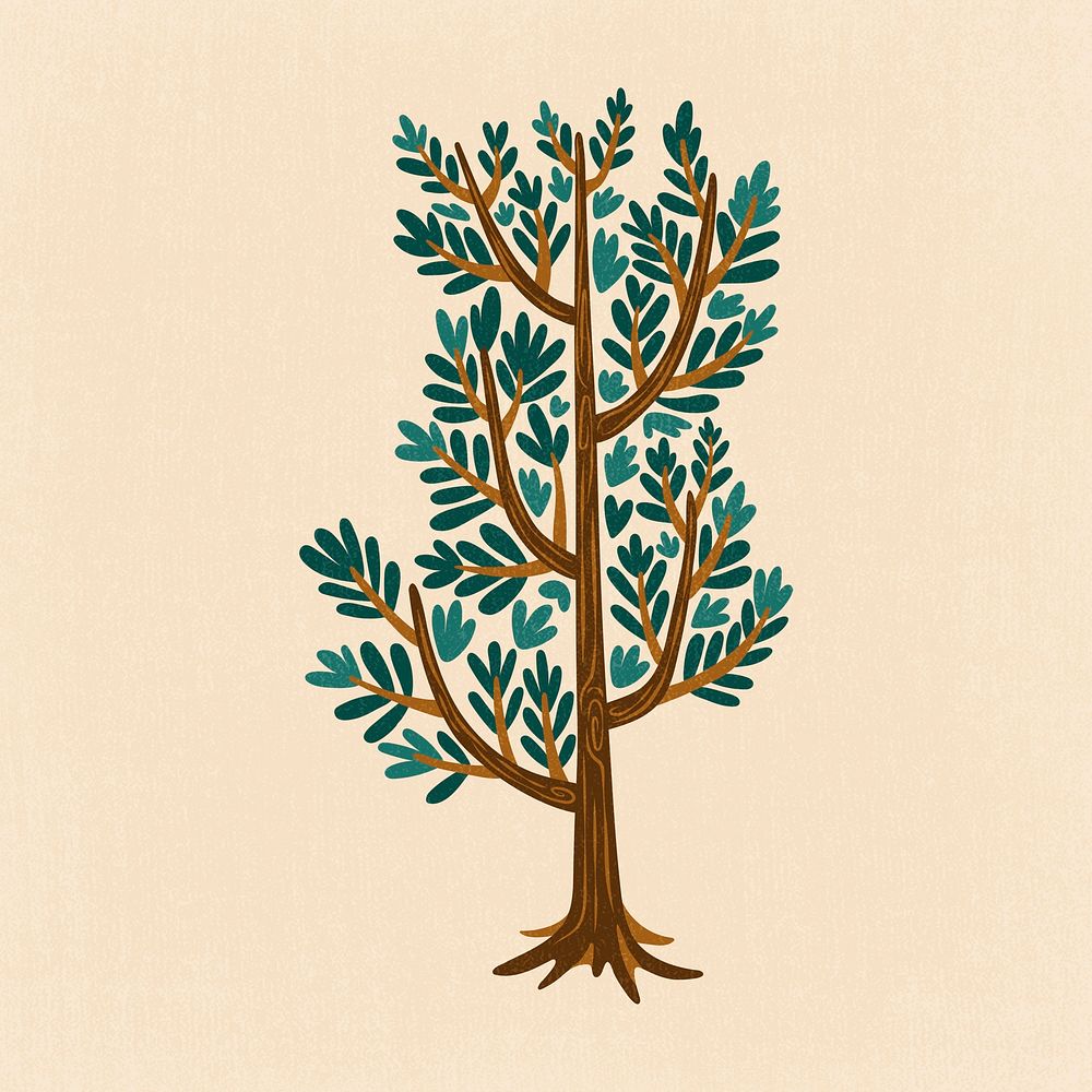 Tree clipart, aesthetic nature cartoon | Free Photo - rawpixel