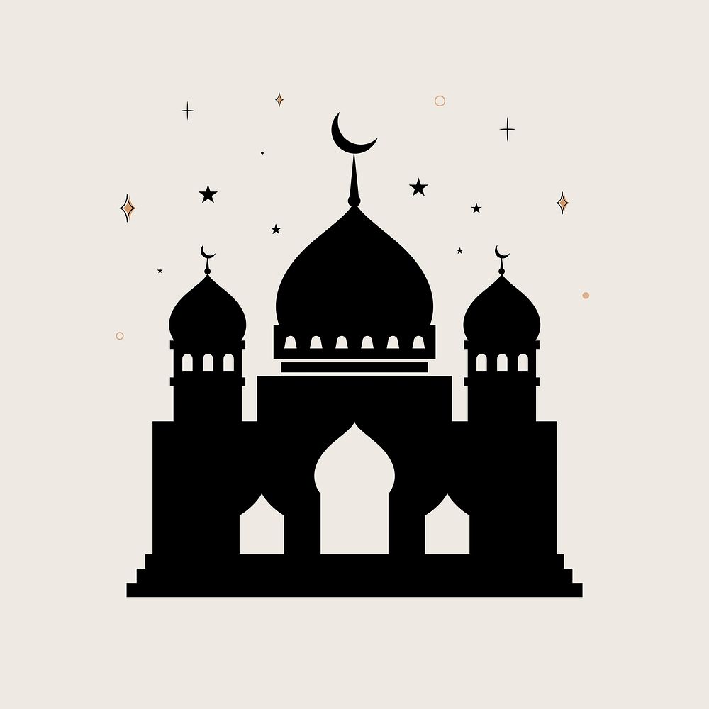 Aesthetic mosque illustration, black Ramadan | Premium Photo - rawpixel