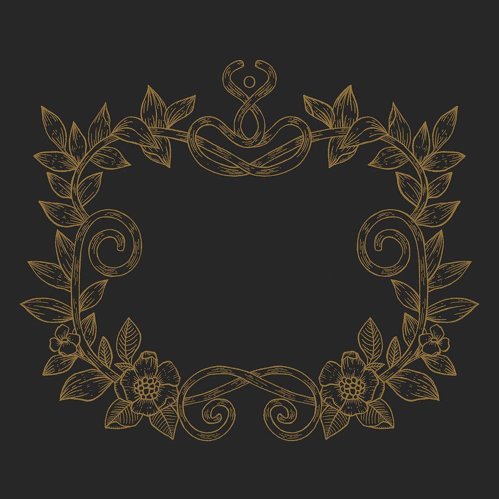 Antique badge, leaf wreath illustration, | Premium PSD - rawpixel