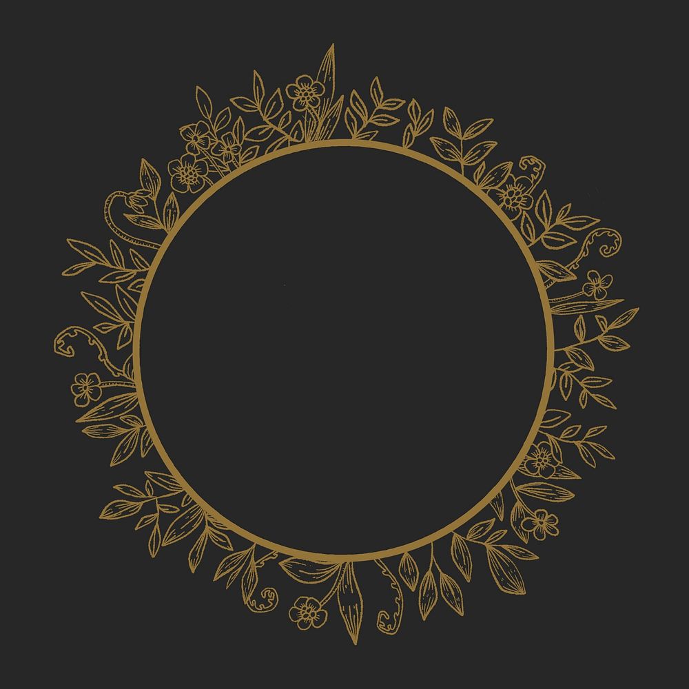 Antique badge, leaf wreath illustration | Premium PSD - rawpixel