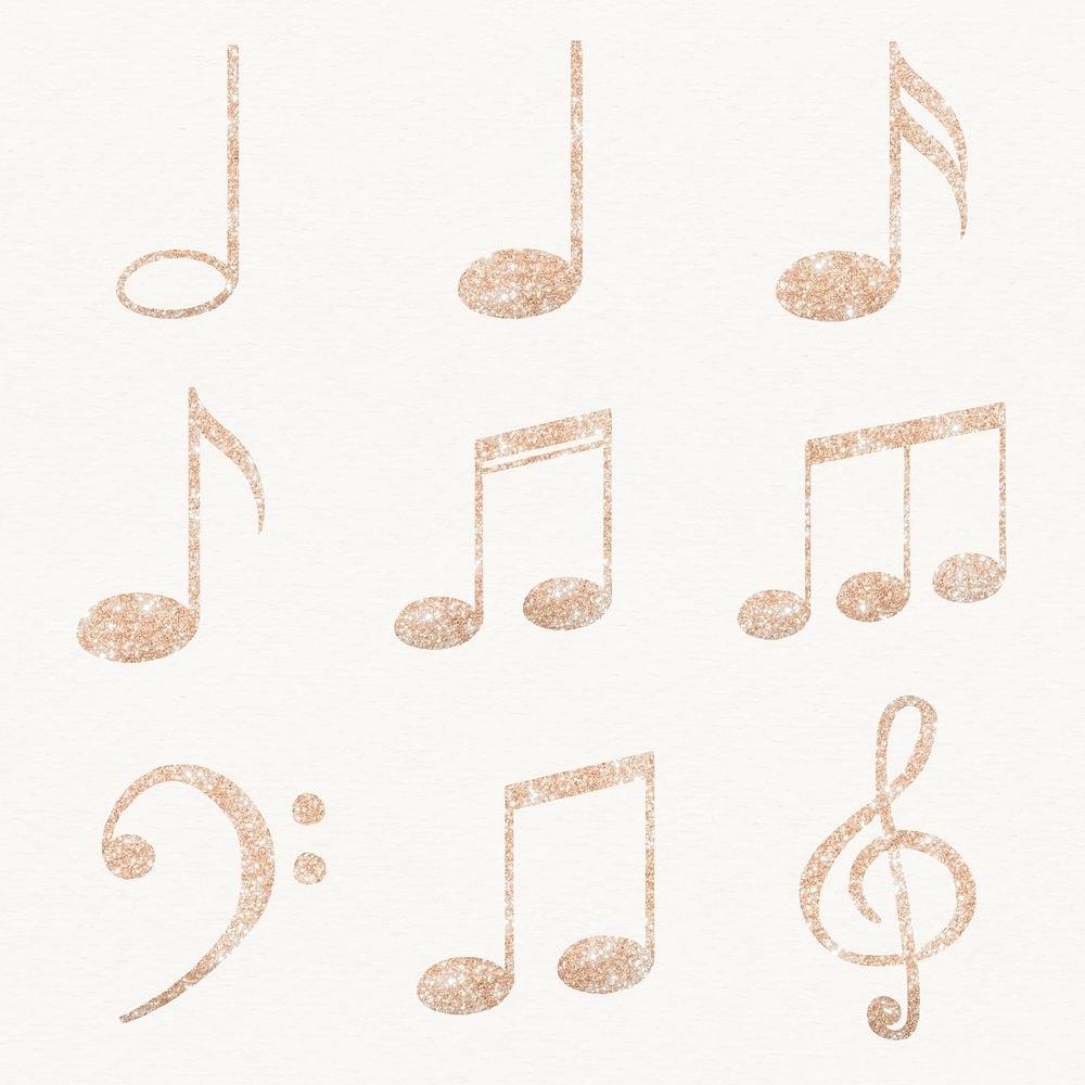 Musical notes, clef sticker, beige | Premium PSD - rawpixel
