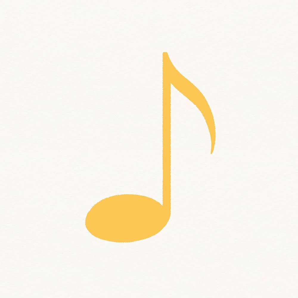 Yellow quaver clipart, musical note | Free Photo - rawpixel