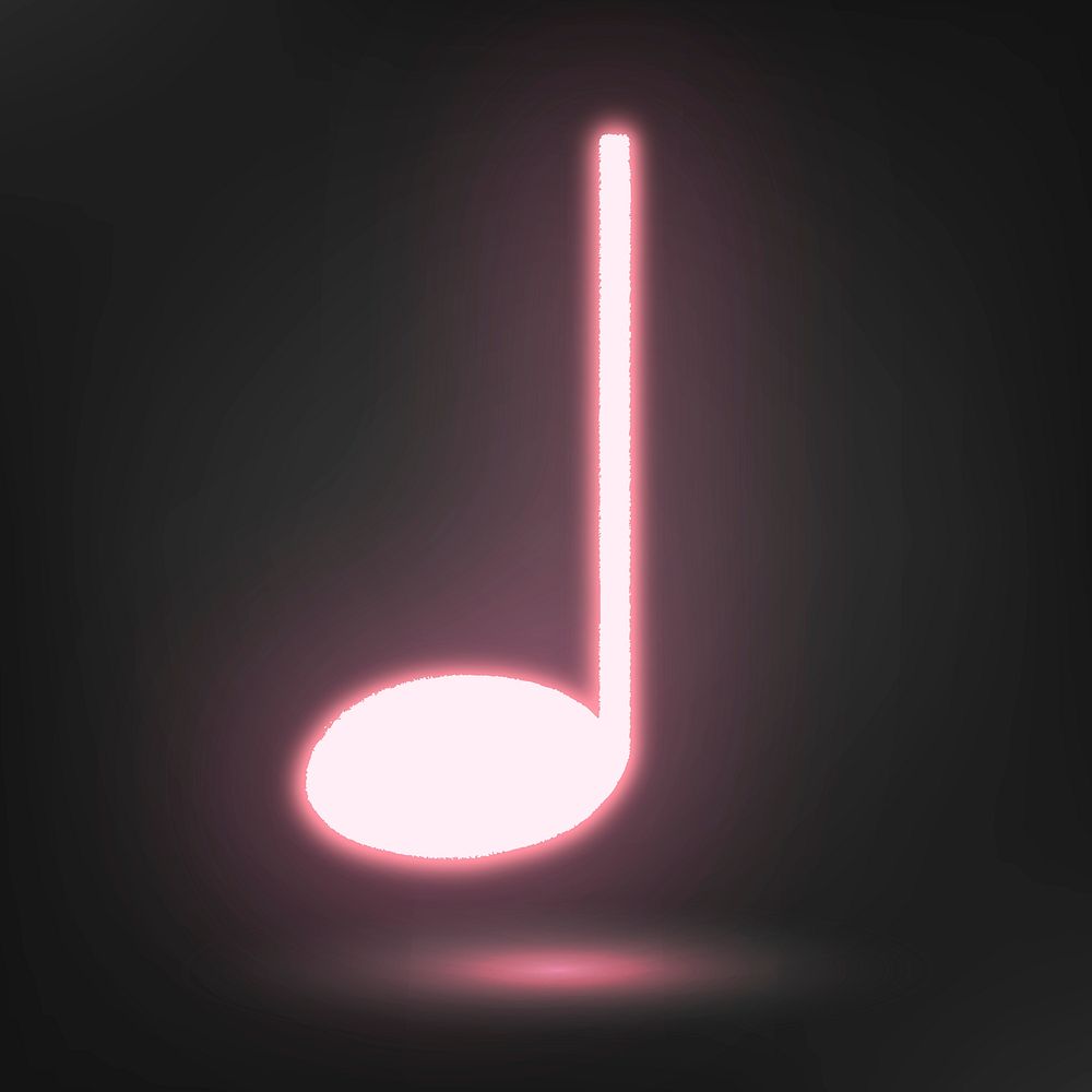 Neon quarter note sticker, musical | Premium PSD - rawpixel