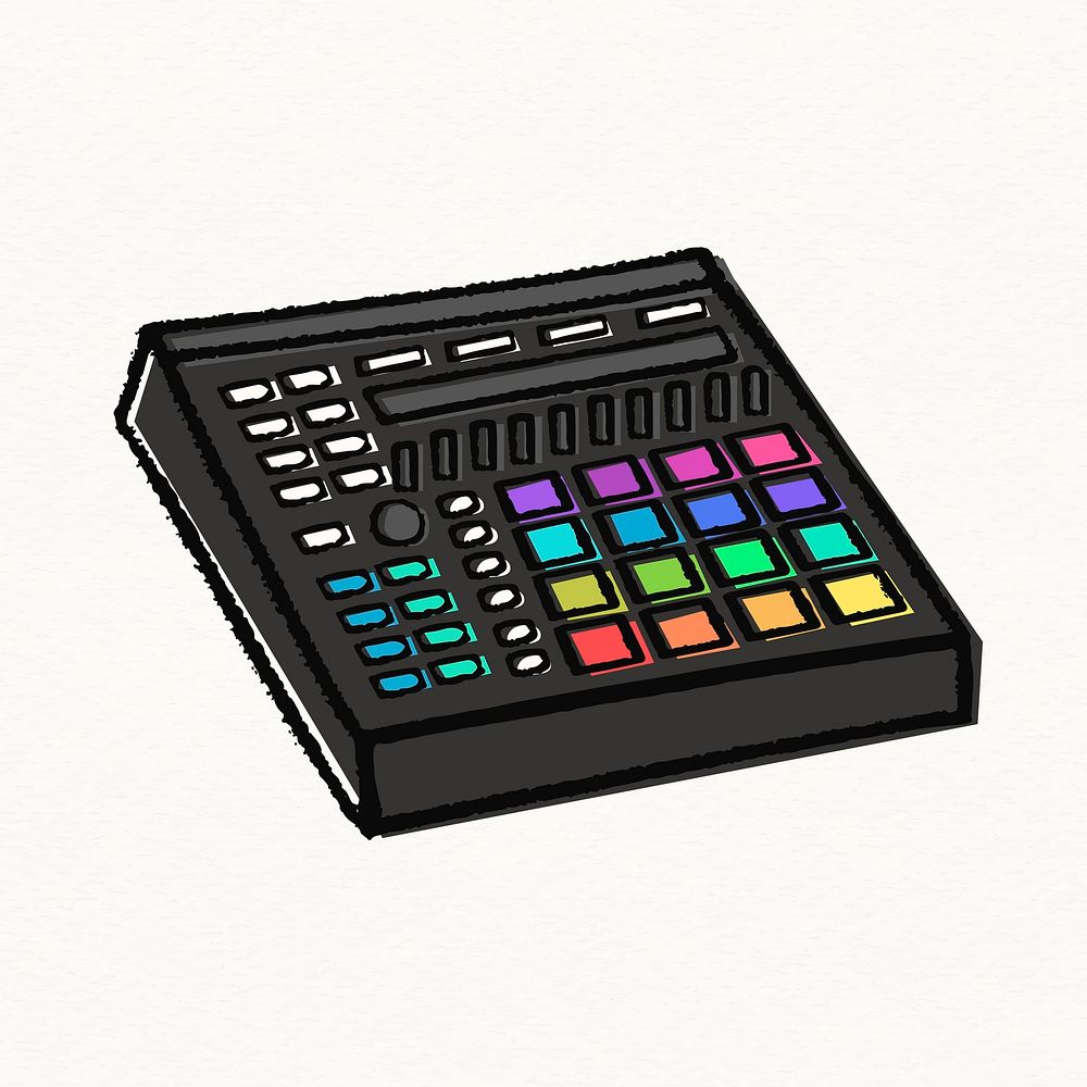Drum pad clipart, beat machine | Free Photo Illustration - rawpixel
