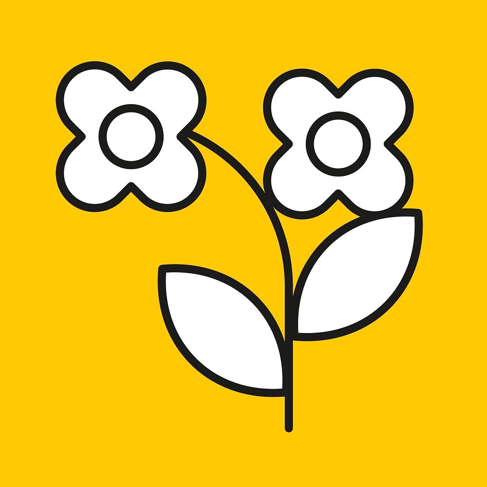 Cute flower doodle sticker, summer | Premium PSD - rawpixel