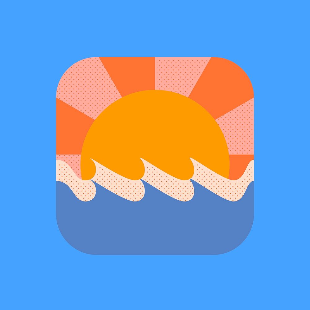 Sunset view badge, vacation sticker | PSD - rawpixel