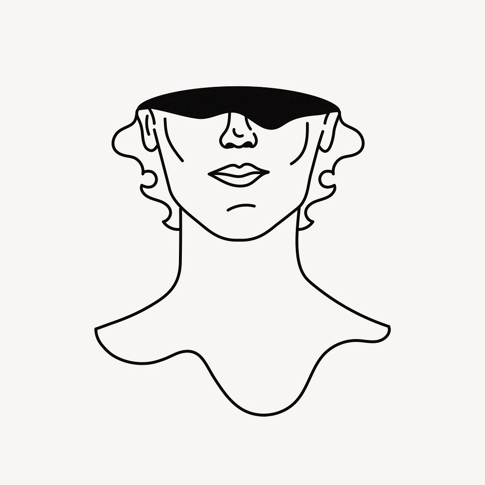 Sculpture head clipart, statue doodle | Free Photo Illustration - rawpixel