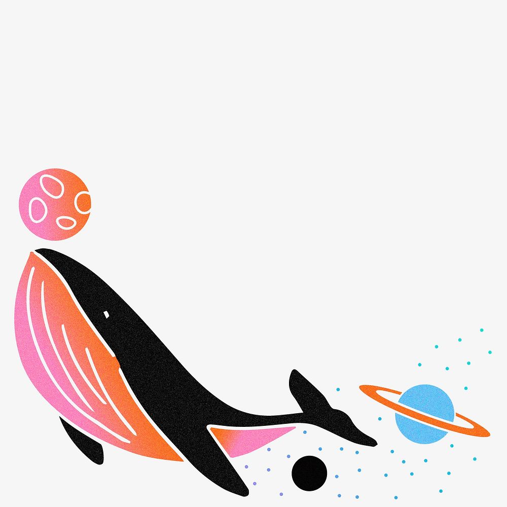 Galaxy whale border background, colorful | Premium Vector Illustration ...