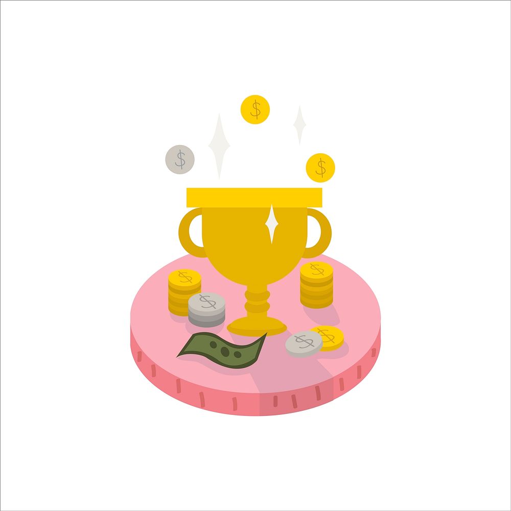 Illustration trophy and cash | Premium Vector - rawpixel