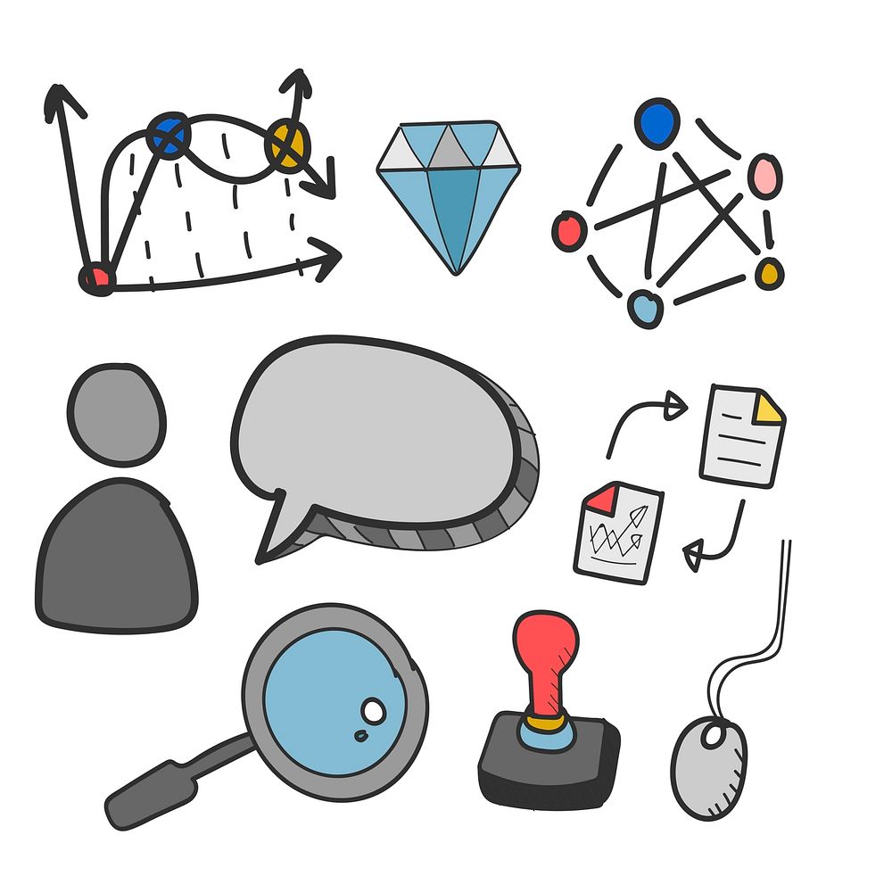 Doodle set of computer network | Free Vector - rawpixel