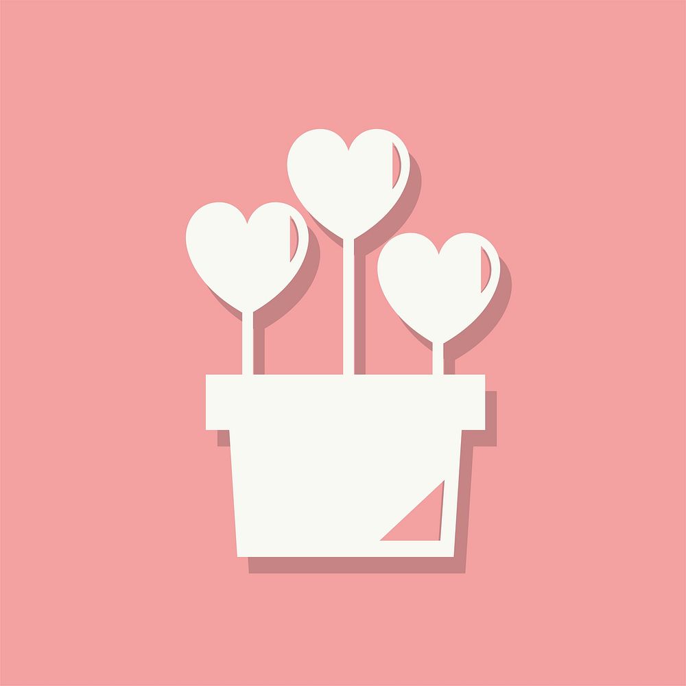 Flower pot Valentines day icon | Premium Vector - rawpixel
