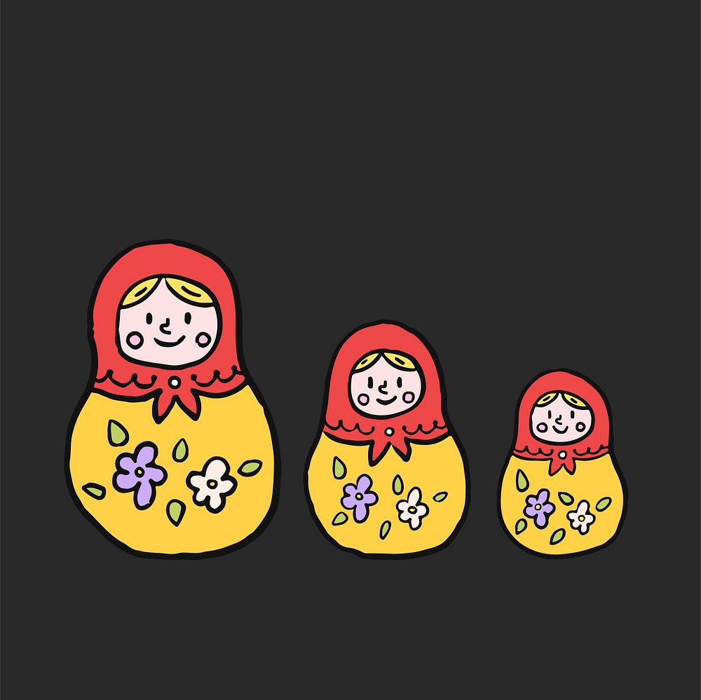Russian nesting doll or matryoshka | Free Vector Illustration - rawpixel