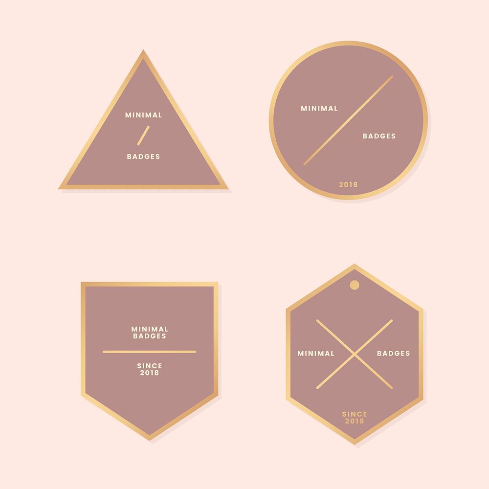 Simple golden logos and labels | Free Vector - rawpixel