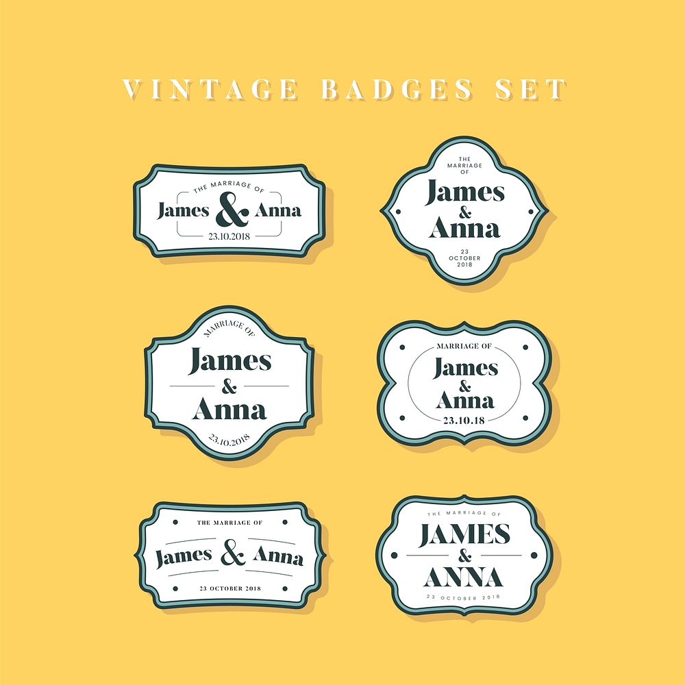 Set of classic style wedding | Premium Vector - rawpixel