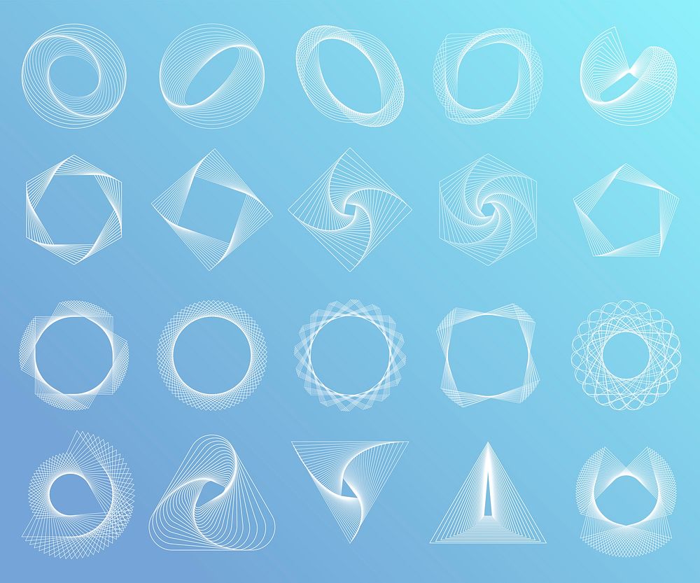 Abstract geometric elements set vector | Free Vector - rawpixel