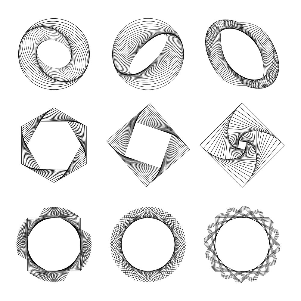 Abstract geometric elements set vector | Premium Vector - rawpixel