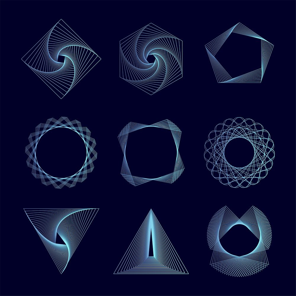 Abstract geometric elements set vector | Premium Vector - rawpixel