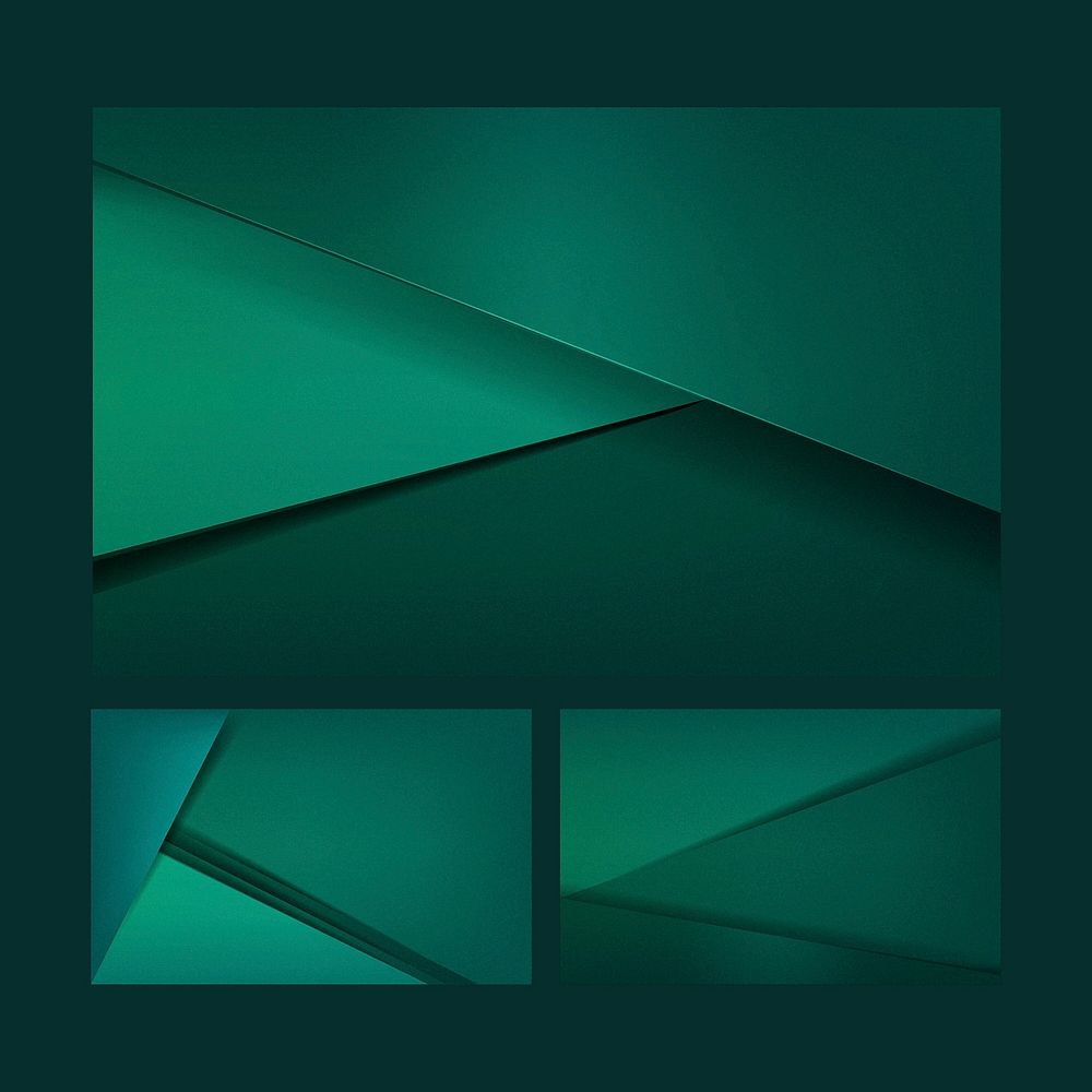 Set abstract background designs emerald | Free Vector - rawpixel