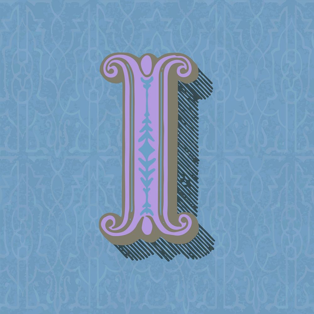 Capital letter I vintage typography | Free Vector - rawpixel