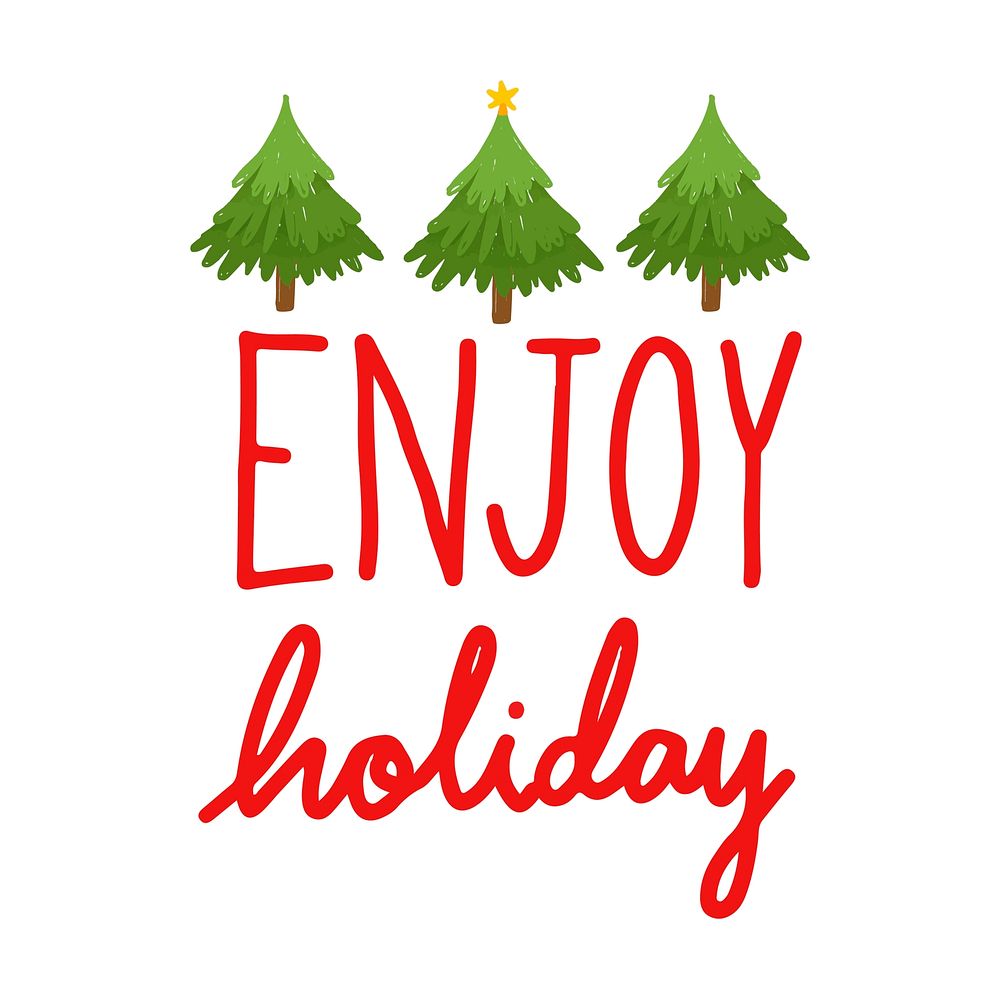 Enjoy holiday typography vector red | Free Vector - rawpixel