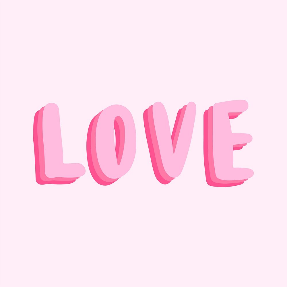 The word love typography vector | Premium Vector - rawpixel