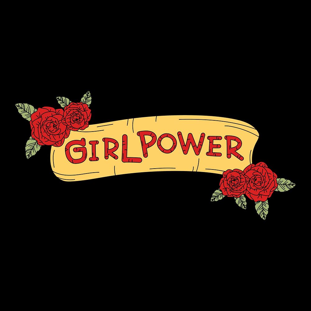 Girl Power on floral background | Free Vector - rawpixel