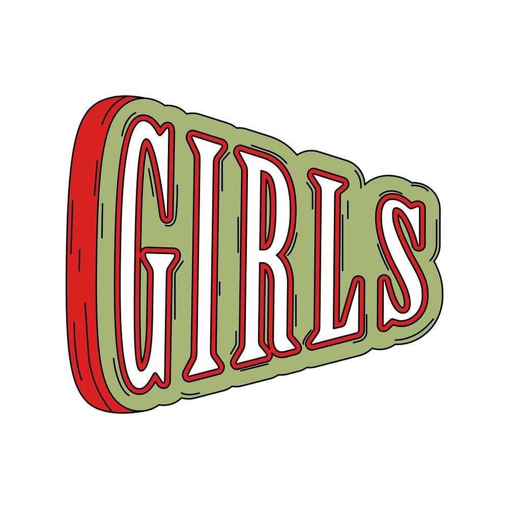 Girls typography on green vector | Premium Vector - rawpixel