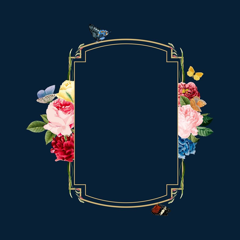 Blank floral frame card illustration | Premium Vector - rawpixel