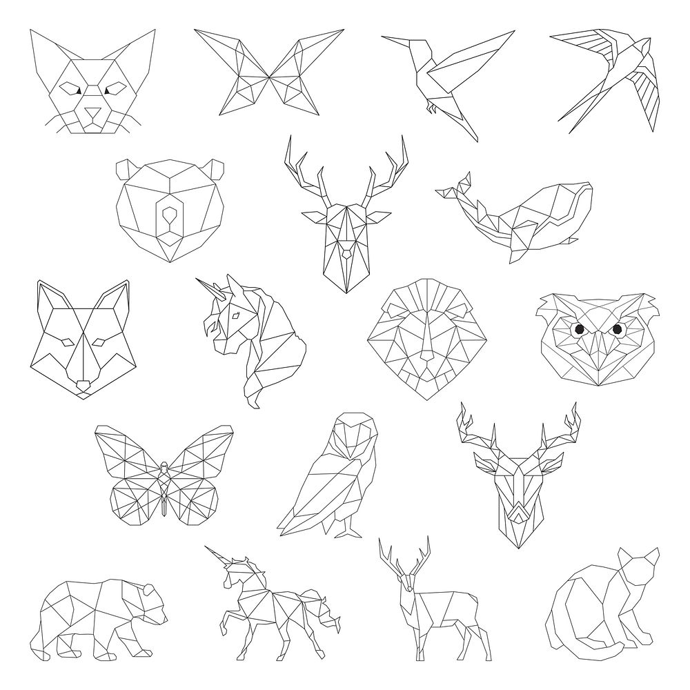 Set of animal linear illustrations | Premium Vector - rawpixel