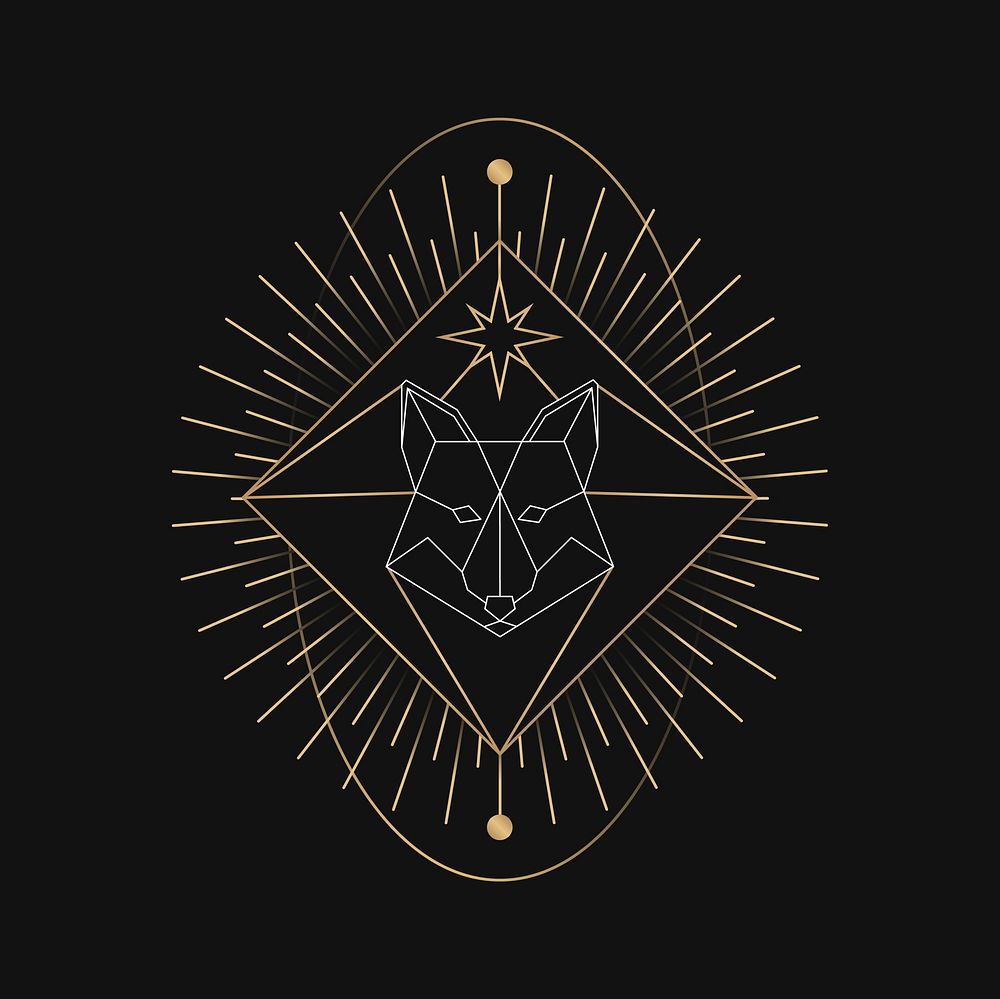 Geometric fox mystic symbol vector | Premium Vector - rawpixel