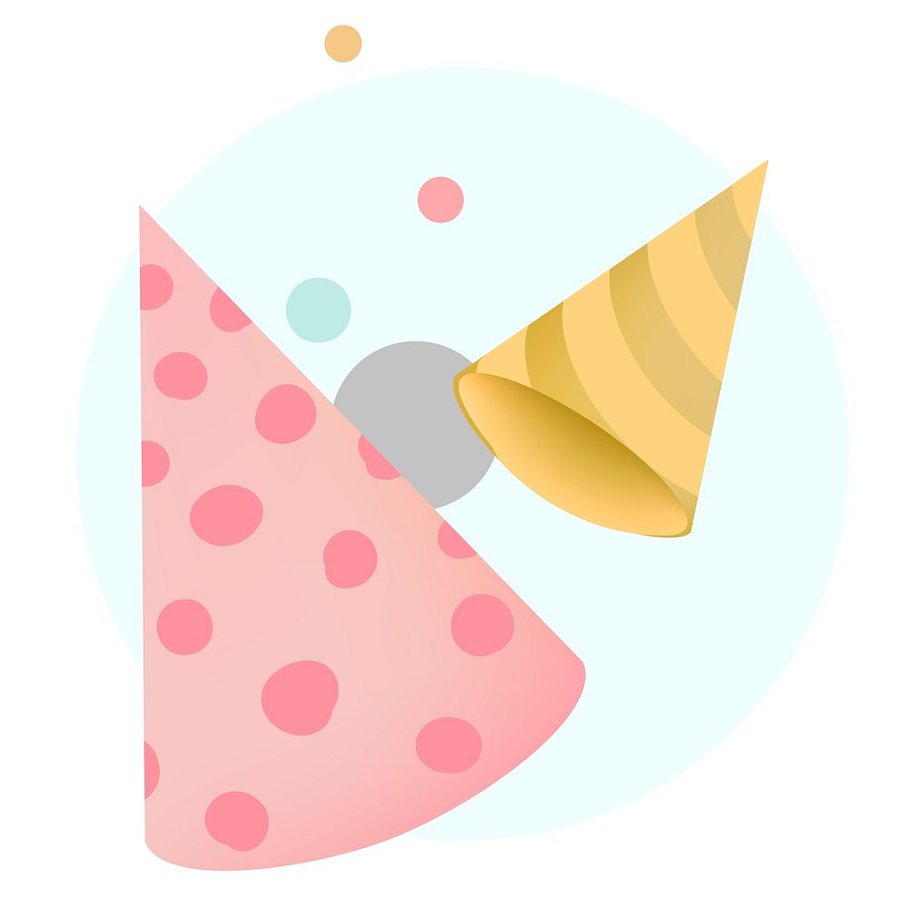Colorful party hat design vectors | Premium Vector - rawpixel
