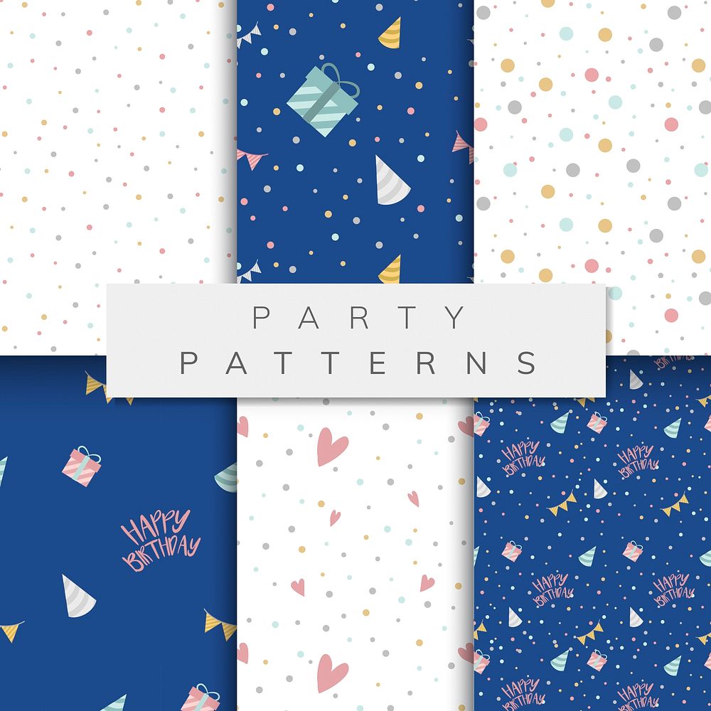 Set of party pattern vectors | Premium Vector - rawpixel