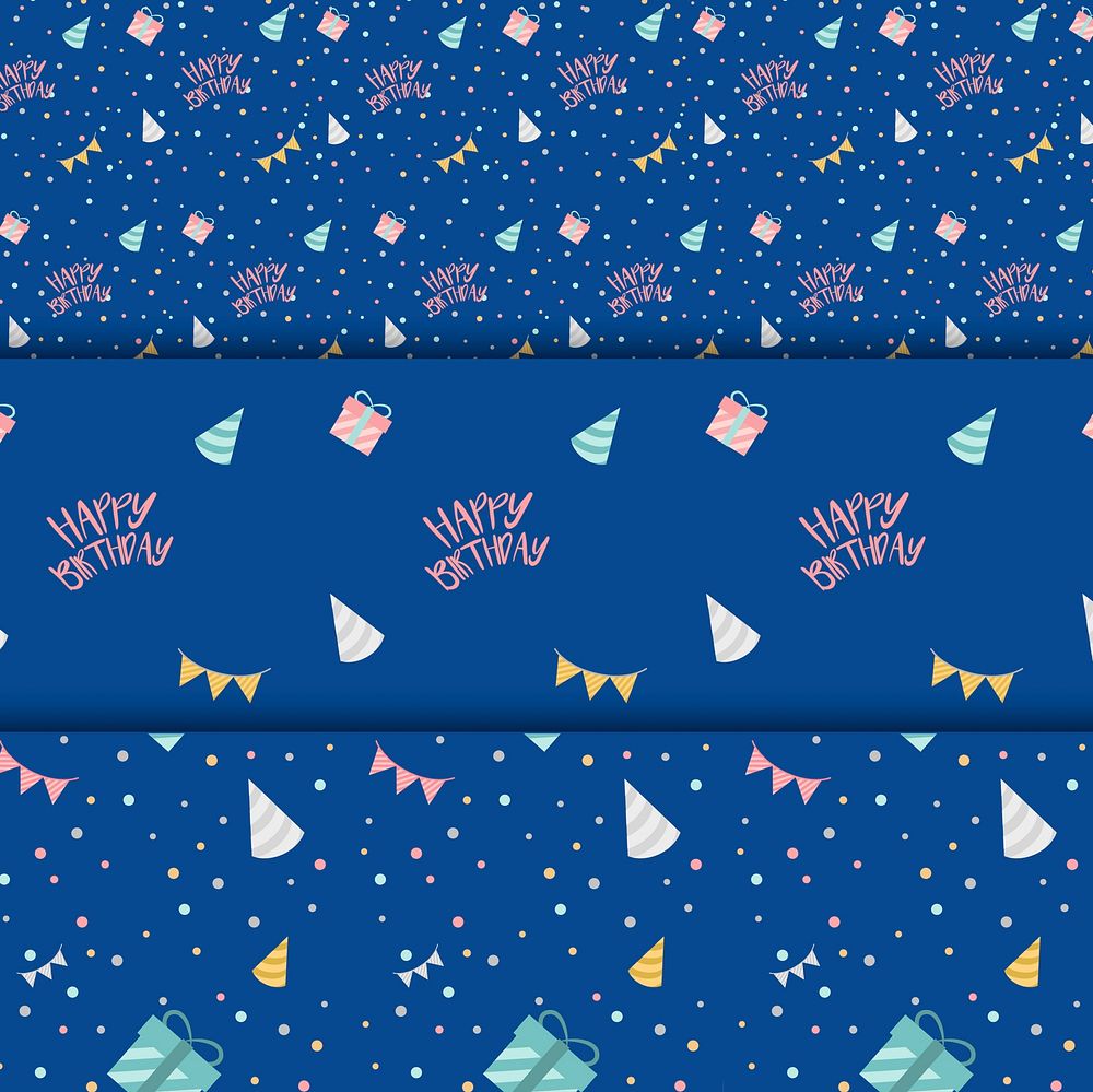Set of birthday pattern vectors | Premium Vector - rawpixel