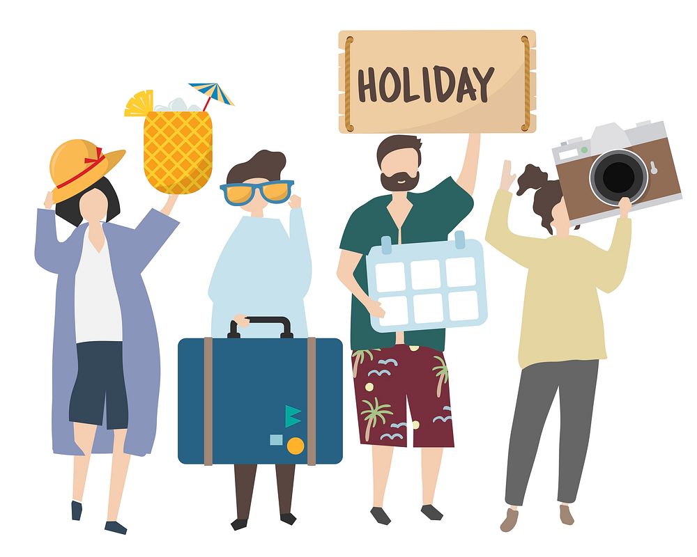 People on holiday illustration | Premium Vector - rawpixel