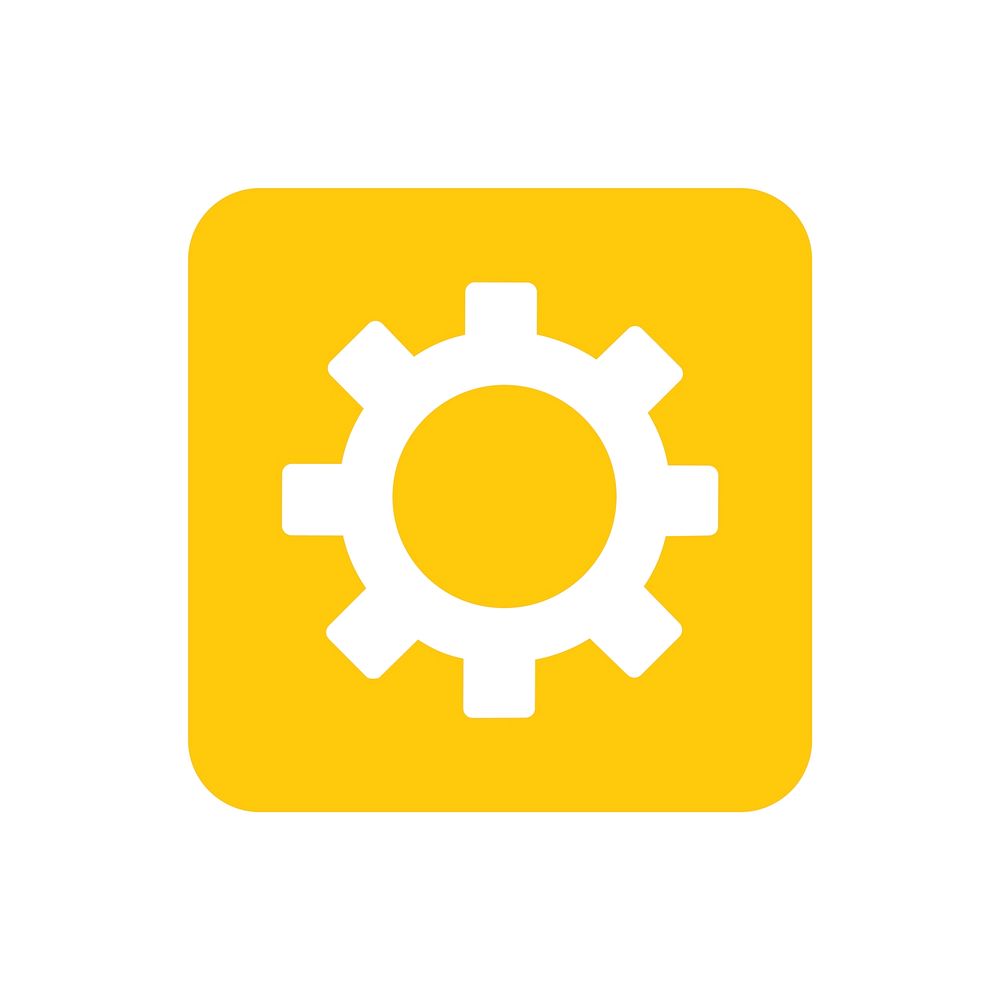 Cogwheel yellow square graphic illustration | Premium Vector - rawpixel