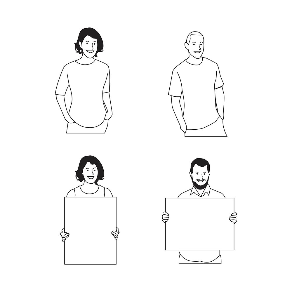 Illustrated cheerful human avatar set | Premium Vector - rawpixel