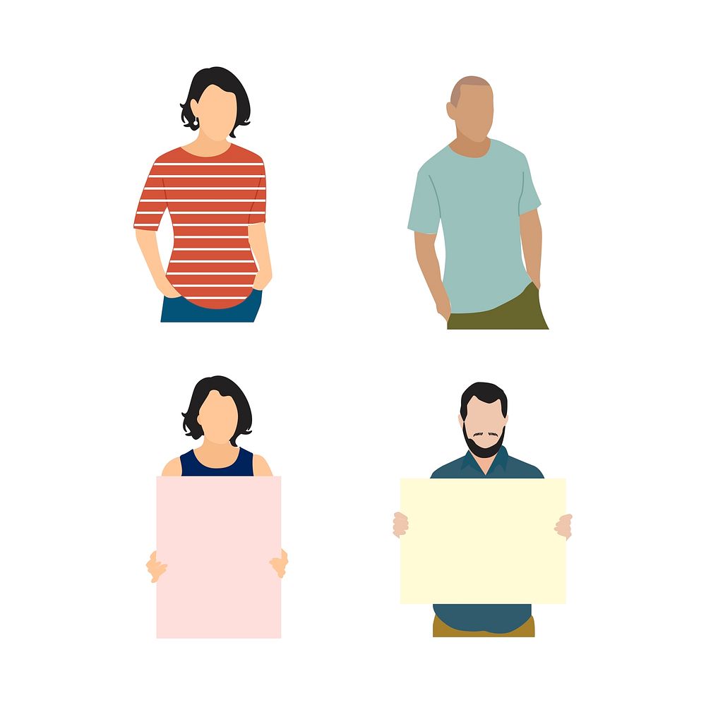 Illustrated cheerful human avatar set | Premium Vector - rawpixel