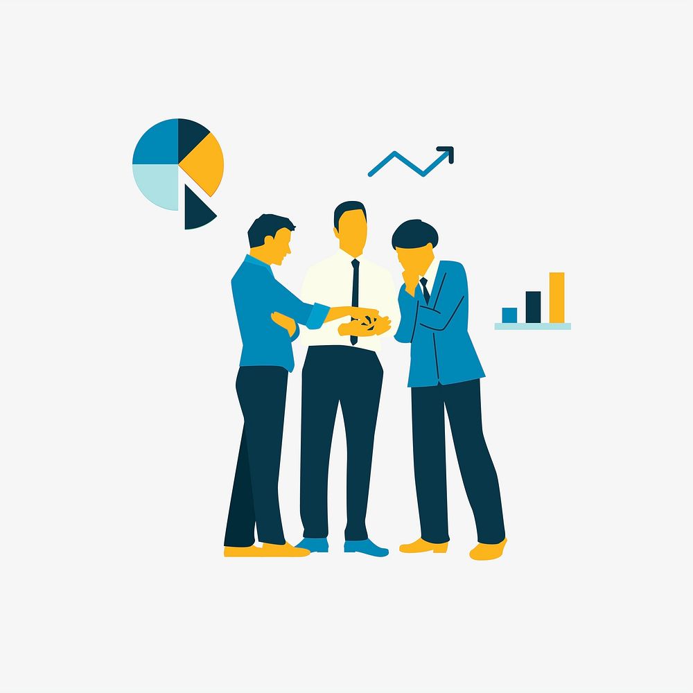 Illustrated people brainstorming business growth | Free Photo - rawpixel