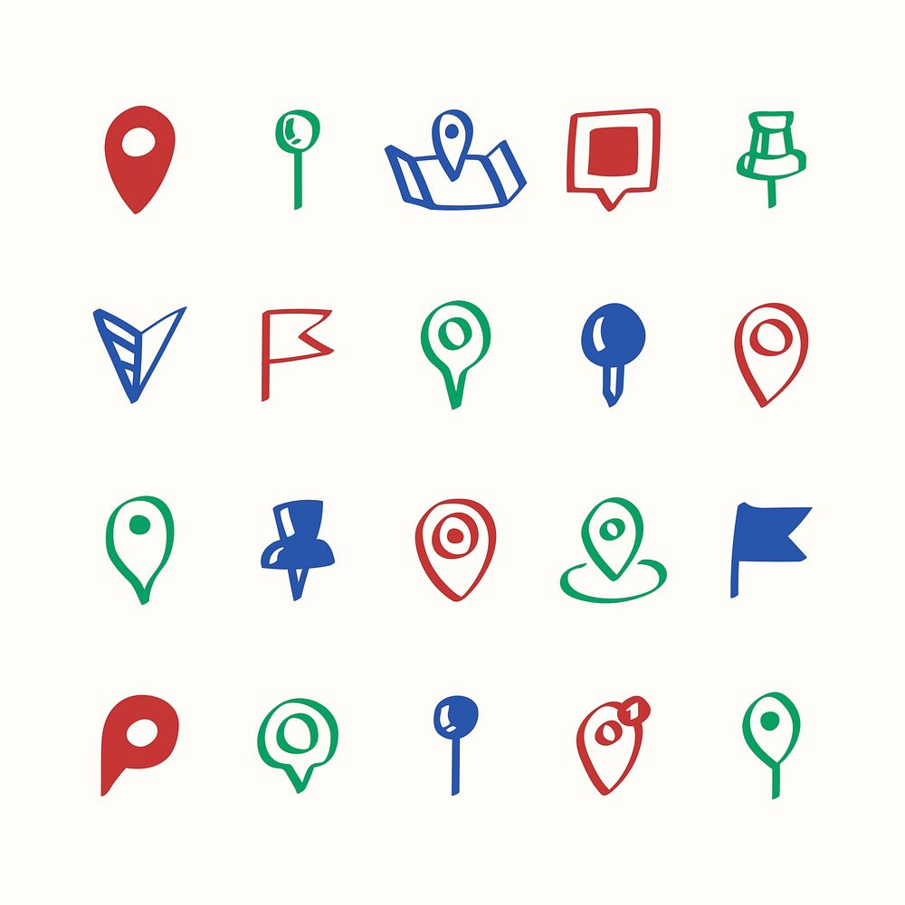 Illustration set map pin icons | Premium Vector - rawpixel