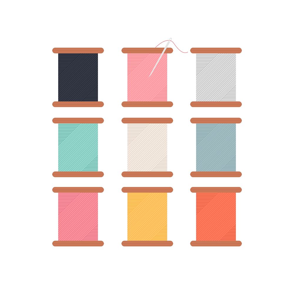 Colorful thread rolls icon illustration | Premium Vector - rawpixel