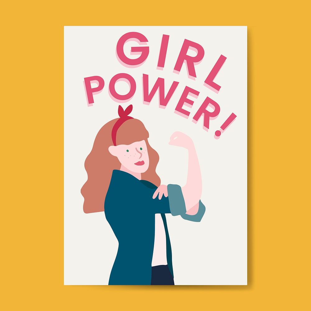 Pink girl power typography vector | Free Vector - rawpixel