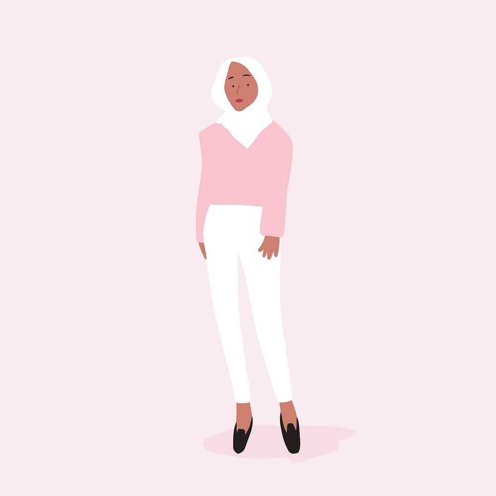 Strong muslim woman full body | Free Vector Illustration - rawpixel