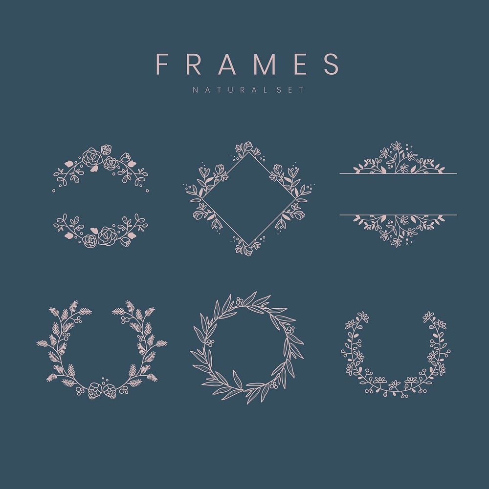 Set of botanical frame design | Premium Vector - rawpixel