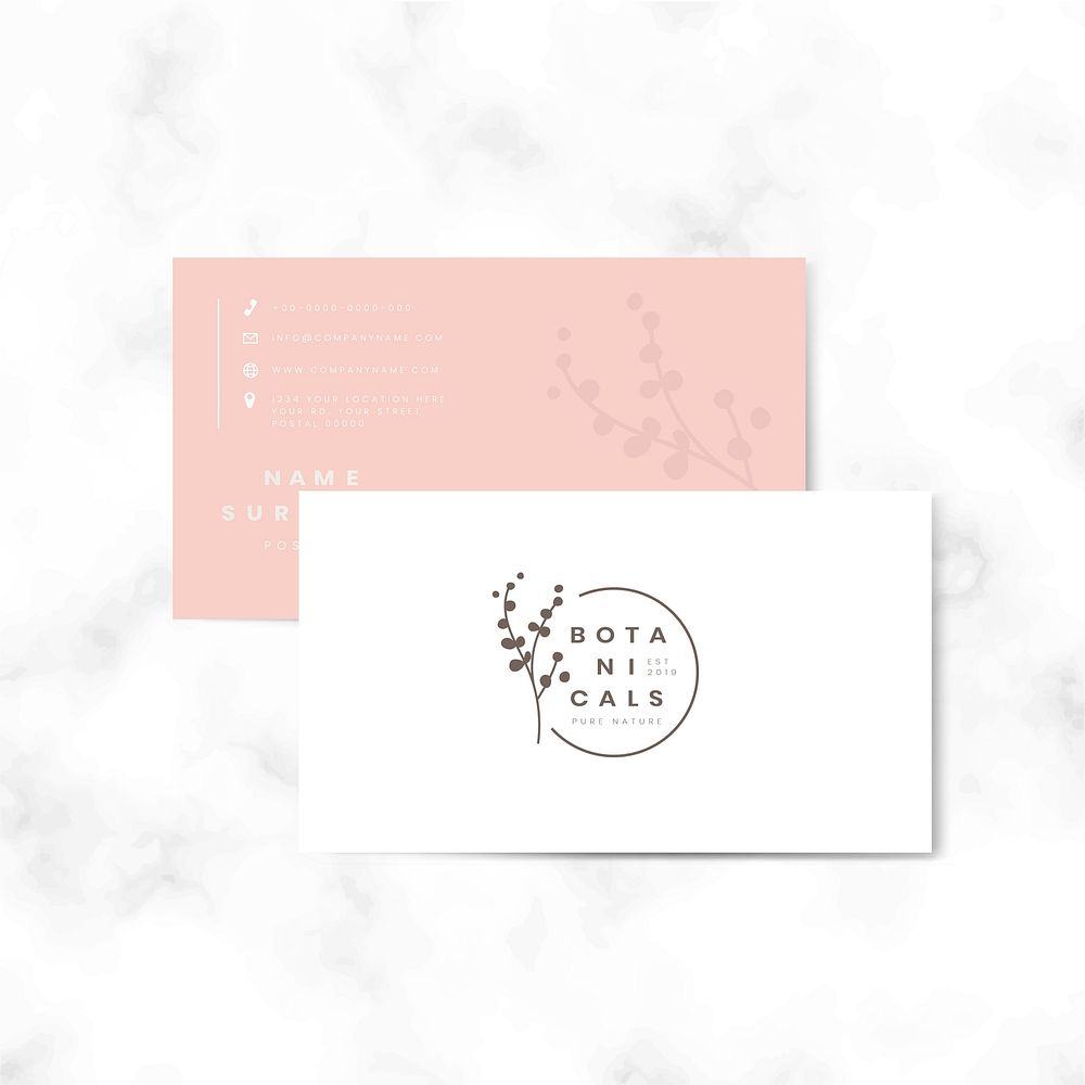 Botanical two sided name card | Premium Vector - rawpixel