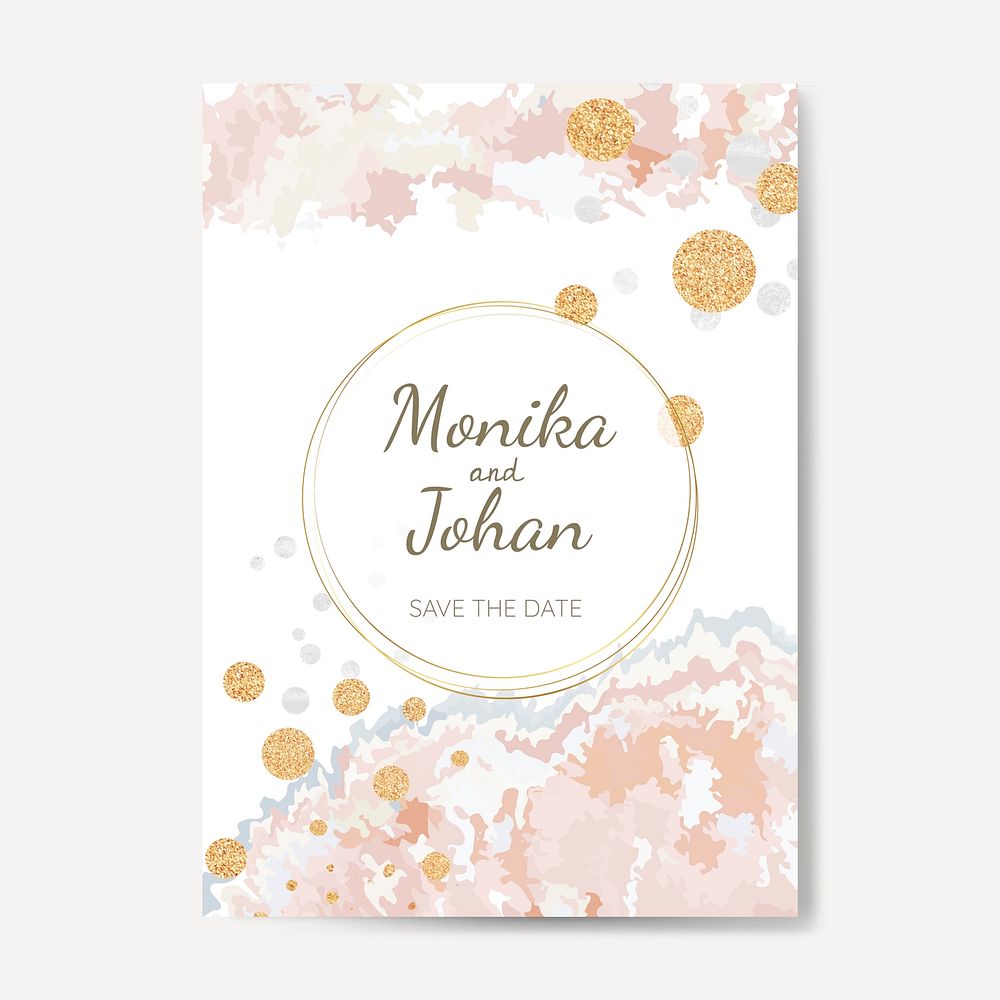 Pastel wedding invitation card vector | Premium Vector - rawpixel