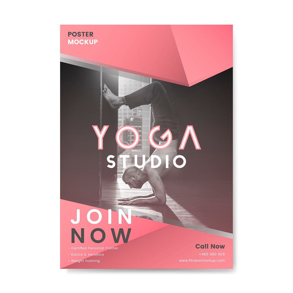 Yoga studio promotional poster vector | Free Vector - rawpixel