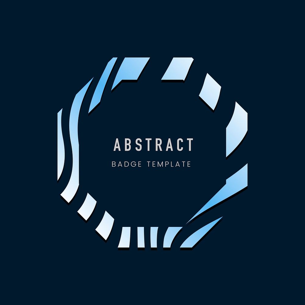 Blue octagon abstract badge template | Premium Vector - rawpixel